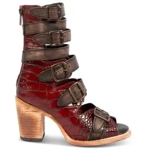 Freebird by Steven | Shoes | New Freebird Red Croc Bond Gladiator ...
